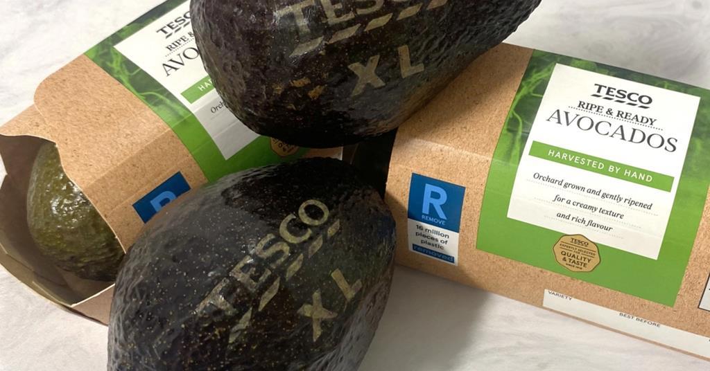 Tesco in laser-etched avocado trial to reduce plastic waste | News ...