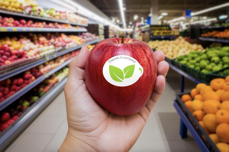 Compostable fruit labels reduce plastic waste in fresh produce ...